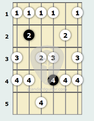 B Augmented Lydian Scale | Standard Guitar