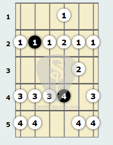 B Dorian Scale | Standard Guitar