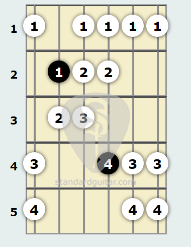 B Oriental Scale | Standard Guitar