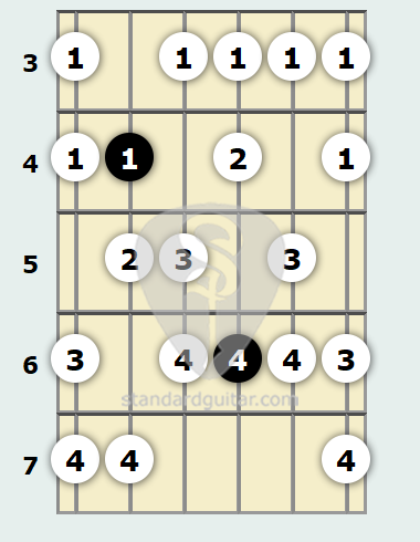 D Flat Half-Whole Diminished Scale | Standard Guitar